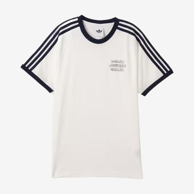 Adidas阿迪达斯正品男女短袖透气圆领字母条纹运动T恤KD9402