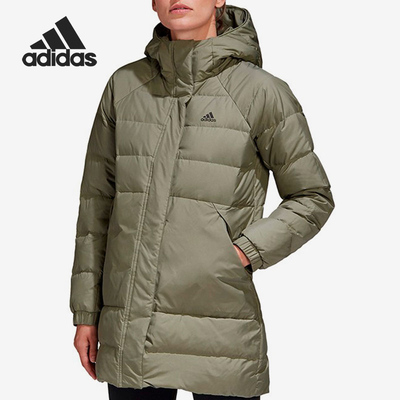 Adidas/阿迪达斯正品休闲女子运动保暖中长款羽绒服GE9982