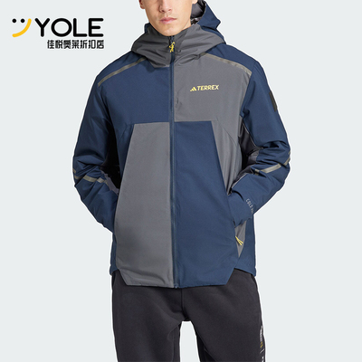 阿迪达斯男士双面穿鹅绒服