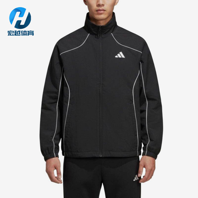 Adidas/阿迪达斯正品新款男黑白色训练健身经典夹克外套KY9983