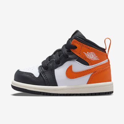Nike耐克正品Jordan 1 Mid儿童中帮系带休闲舒适运动鞋DQ8425-801