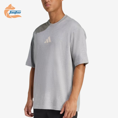 Adidas/阿迪达斯正品男士运动休闲套头图案徽章短袖T恤KC5627