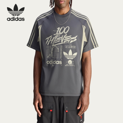 Adidas/阿迪达斯正品三叶草男士印花宽松透气时尚短袖JM3259