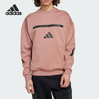 Adidas/阿迪达斯正品2025春季款男士针织经典宽松套头卫衣JC7926