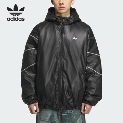 Adidas/阿迪达斯正品三叶草男女运动宽松连帽保暖棉服KC2653