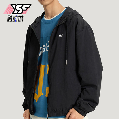 Adidas/阿迪达斯正品三叶草男士轻质梭织运动连帽夹克外套KT3035