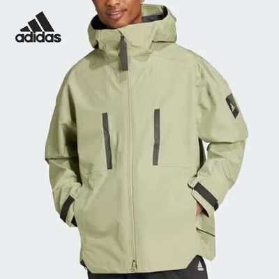 阿迪达斯男士户外连帽冲锋衣
