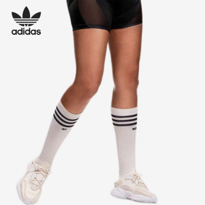 Adidas阿迪达斯正品Originals男女字母条纹高筒休闲运动袜IM8523