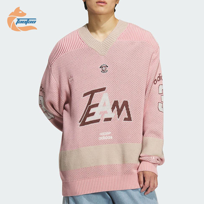 Adidas/阿迪达斯正品三叶草男士保暖针织宽松V领运动套头衫KF4468