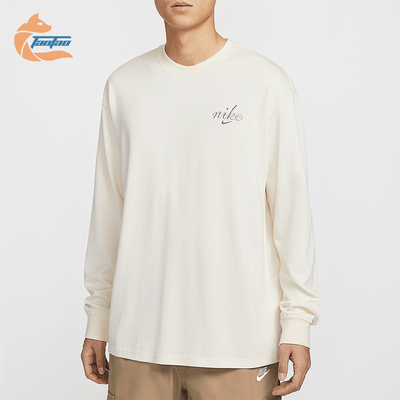 Nike/耐克正品Sportswear男士刺绣圆领长袖T恤HQ8166-901