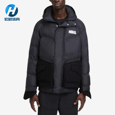 Nike/耐克正品Sacai 男士运动宽松拼接连帽羽绒服CT3269-010