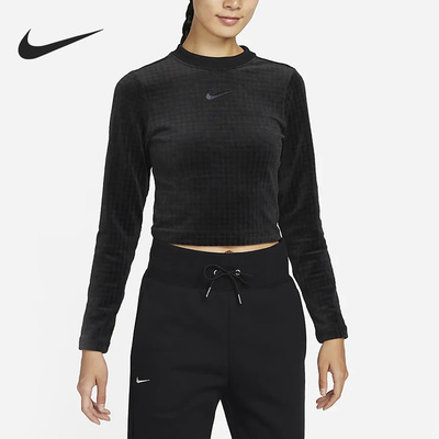 Nike/耐克正品春季新款女子运动休闲平绒套头卫衣DV7819-010