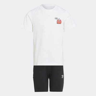 阿迪达斯小童运动短袖短裤套装