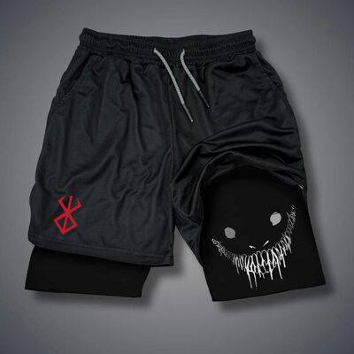 Summer Men Running Shorts Fitness Gym Training 2 in 1 Sports