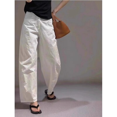 White Cotton and Linen Pants Loose Lazy Casual Pants Women's
