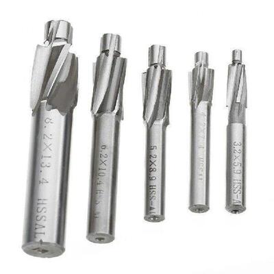 1pc HSS Counterbore End Mill M3-M8 Pilot Slotting Tool