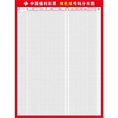 中国福利彩票 双色球 号码分布图 挂图 双色球 开奖号码走势图