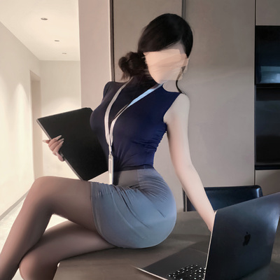 春夏轻薄紫色性感连体包臀裙
