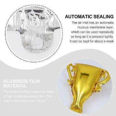 5 Pcs Soccer Trophies Trophy Aluminum Film Balloon