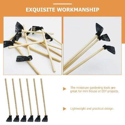 6 Pcs Mini Hoe Miniature Digging Tools Kids Pretend Toys