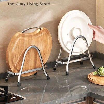 Versatile Stainless Steel Kitchen Rack for Pot Lids, Plates
