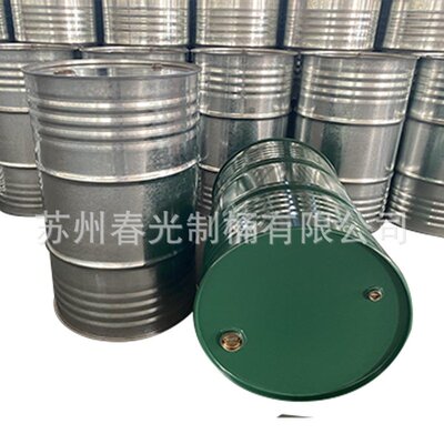 厂家直发208L升圆形汽油金属桶汽油桶化工钢桶镀锌桶液体溶剂桶