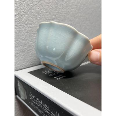 汝州原产地汝瓷茶具朱家汝窑主人杯天青玛瑙釉中式茶具开片宝相杯