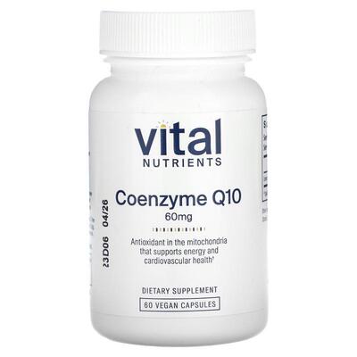 Vital Nutrients,Coenzyme Q10, 60 mg, 60 Vegan Capsules