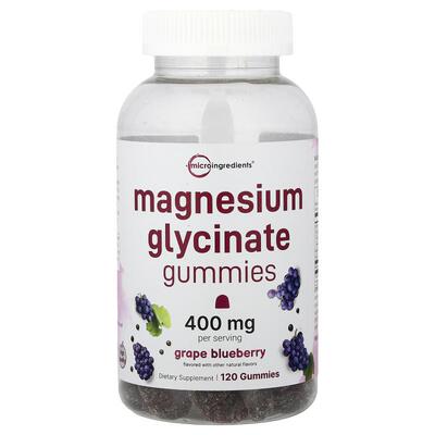 Micro Ingredients,Magnesium Glycinate Gummies, Grape Blueber