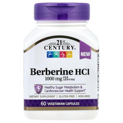 21世纪,Berberine HCI, 1,000 mg, 60 Vegetarian Capsules