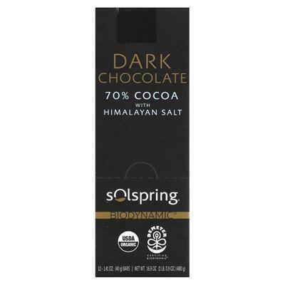 Mercola博士,Solspring, Biodynamic, Dark Chocolate Bar, 70% C