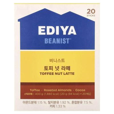 Ediya,Beanist®，太妃糖坚果拿铁，20 条，每条 0.7 盎司（20 克