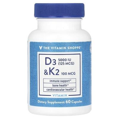 The Vitamin Shoppe,Vitamin D3 &amp; K2, 60 Capsules