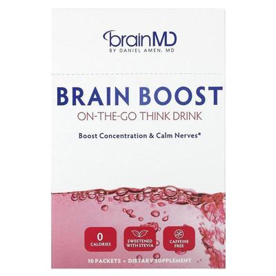 BrainMD,Brain Boost, On-The-Go Think Drink, Caffeine Free, 1