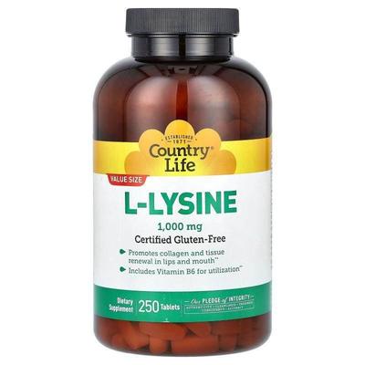 乡村生活,L-Lysine, 1,000 mg, 100 Tablets