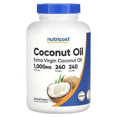 Nutricost,Extra Virgin Coconut Oil, 1,000 mg, 240 Capsules
