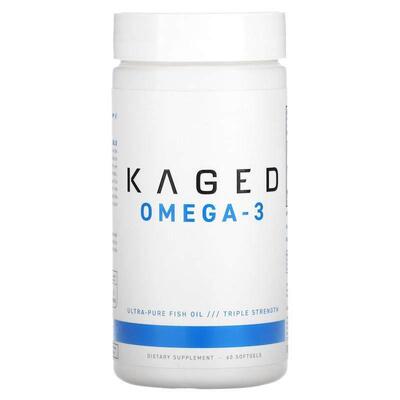 Kaged,Omega-3，优质甘油三酯鱼油，1,500 毫克，60 粒软凝胶