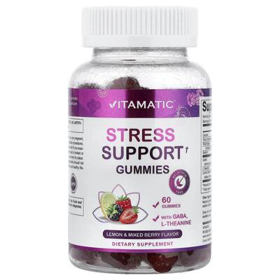 Vitamatic,Stress Support Gummies, Lemon & Mixed Berry, 6