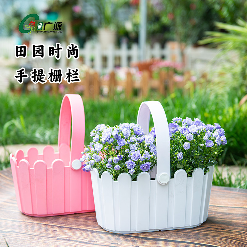 手提花篮鲜花插花花艺树脂塑料篮子拍照装饰摆件中天广源创意提篮