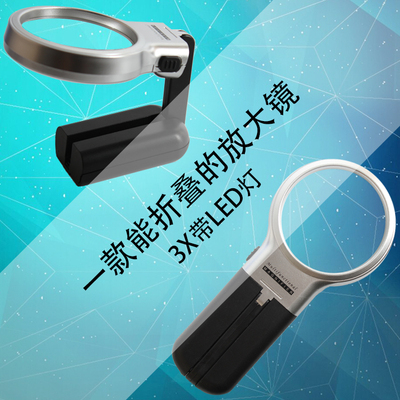 沪镜高倍放大镜可折叠带led灯手持式阅读字画古玩邮宝电子显微镜