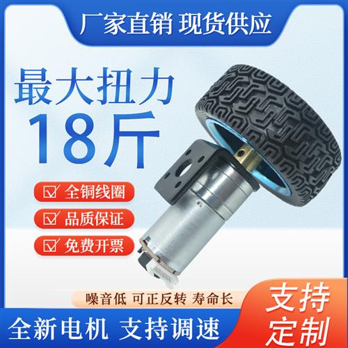 JGA25-370直流减速马达 大功率12V平衡车专用带编码器测速
