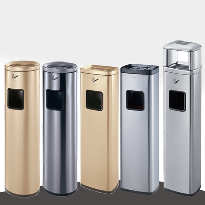 不锈钢烟灰柱烟头垃圾桶户外吸烟区烟灰缸商场立式烟蒂柱灭烟桶