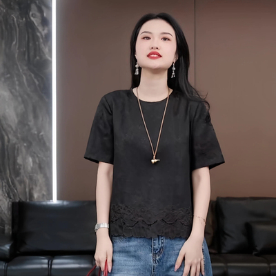 【如然】徐淼淼春夏素衣清欢国风新中式重工非遗香云纱上衣CV2471