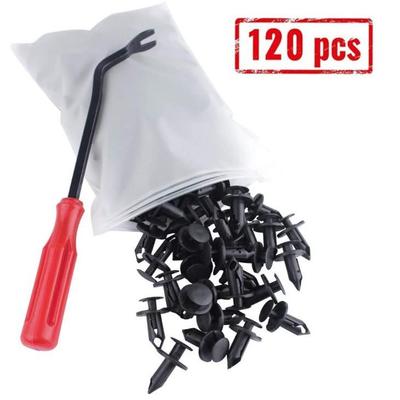爆款推销塑料夹车身保险杠挡泥板夹紧固件铆钉120pcs和1件卸除器