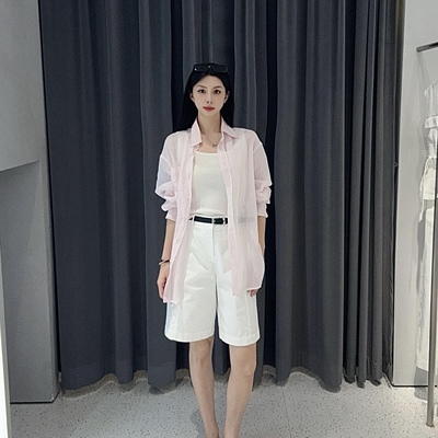 春夏新款长袖苎麻衬衫女