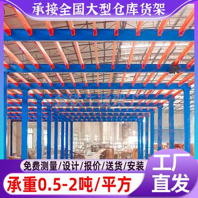 金铁牛钢平二台货台架仓库层平台搭KPI建钢结构仓储阁楼平隔层厂
