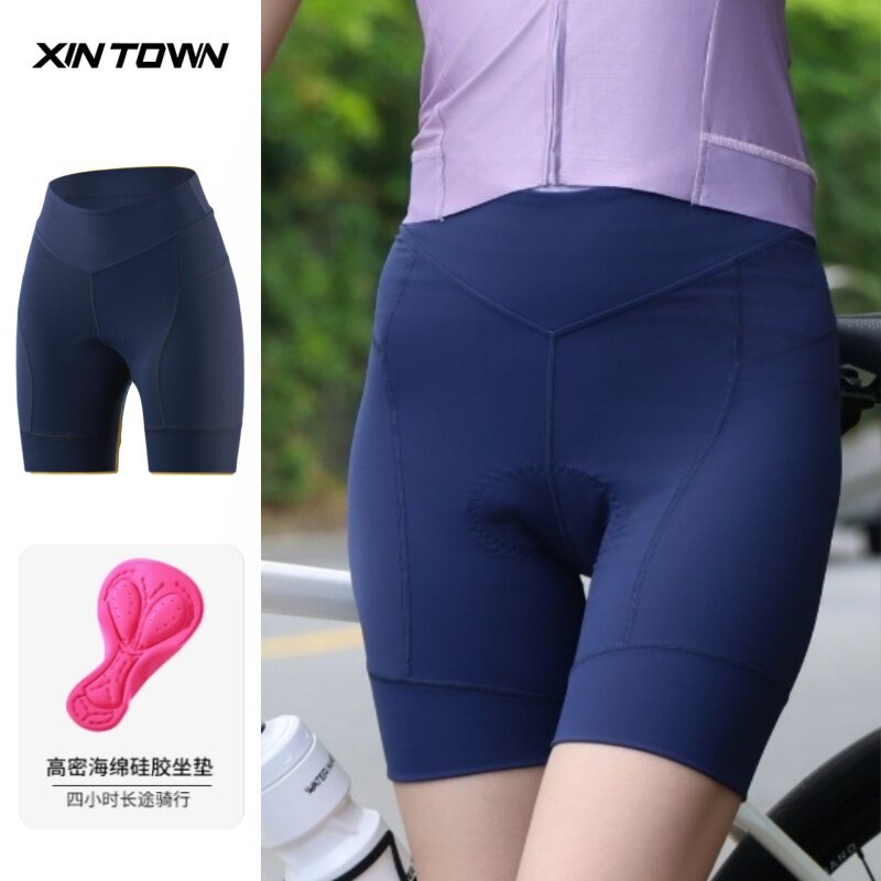 夏季薄款公路车专业骑行服高腰减震骑行裤女款带屁垫长裤透气短裤