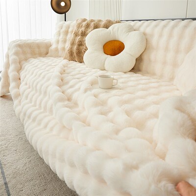 现货绒沙发盖布巾2p025新款保暖防滑沙发套罩防猫抓毯子