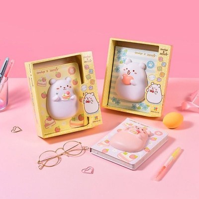3D Cute Bear Squeeze Toyv Decompression Notebook Student Pla