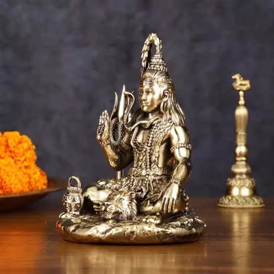 印度国际直邮手工黄铜超精细精雕湿婆神 SHIVA神像 - X5.5 英寸
